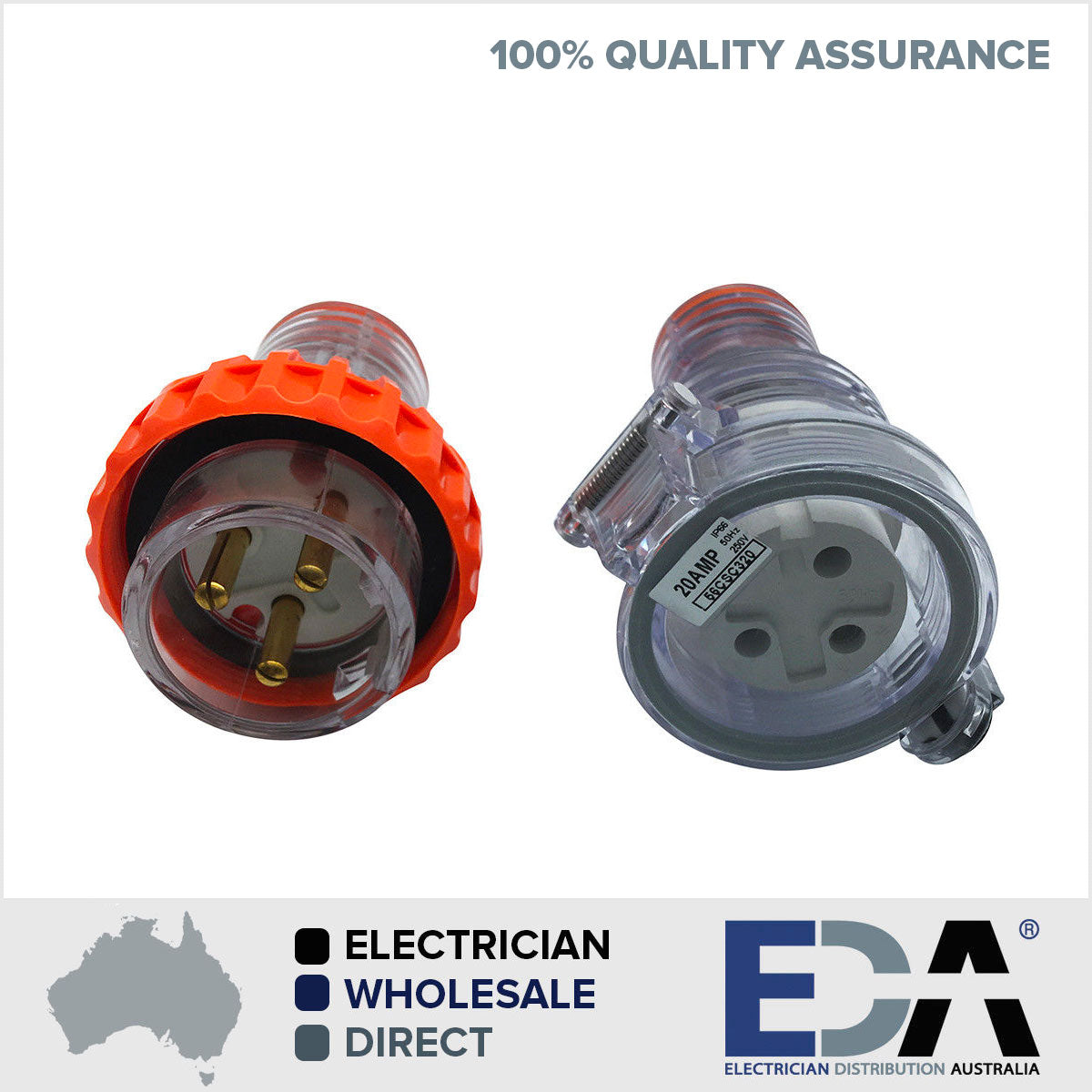 20A Amp PLUG & Socket Extension 3 Pin Round Pin 240 v – EDA Online