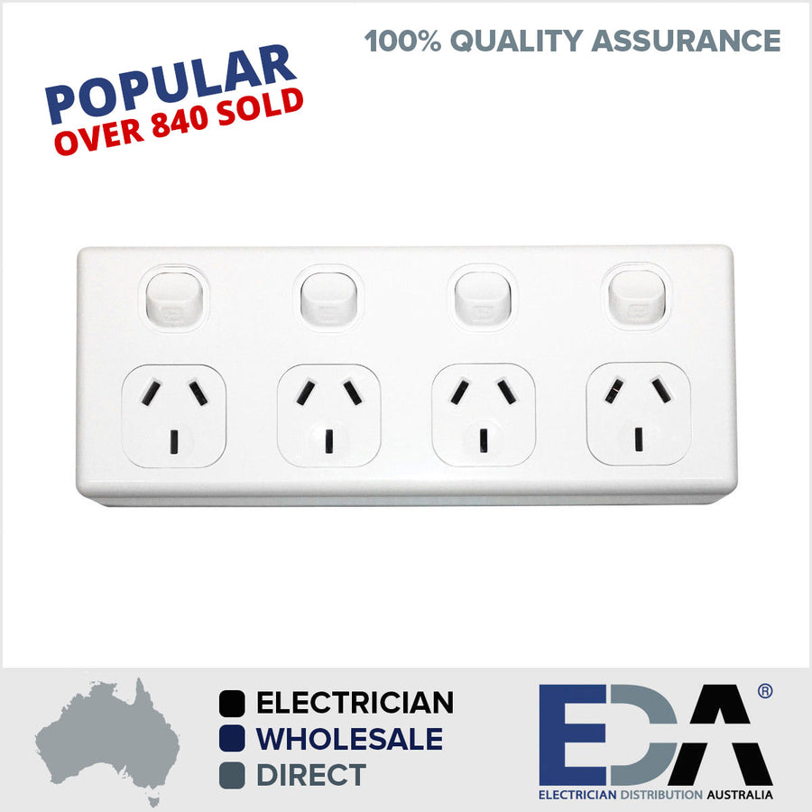 4 Gang GPO Power Point Quad Socket Outlet – EDA Online
