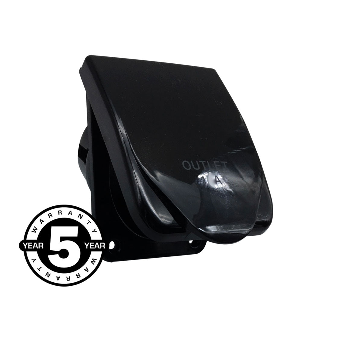 BLACK Caravan Outlet Socket 10 Amp, 240V, Power Boat, Motor Home RV ...