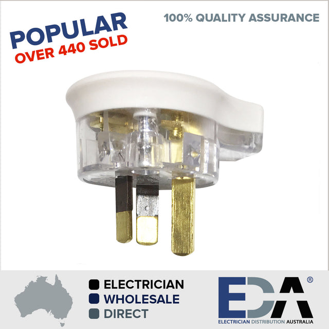 3 Pin Plug Top 10 amp side flat entry clear electrical accessories ...