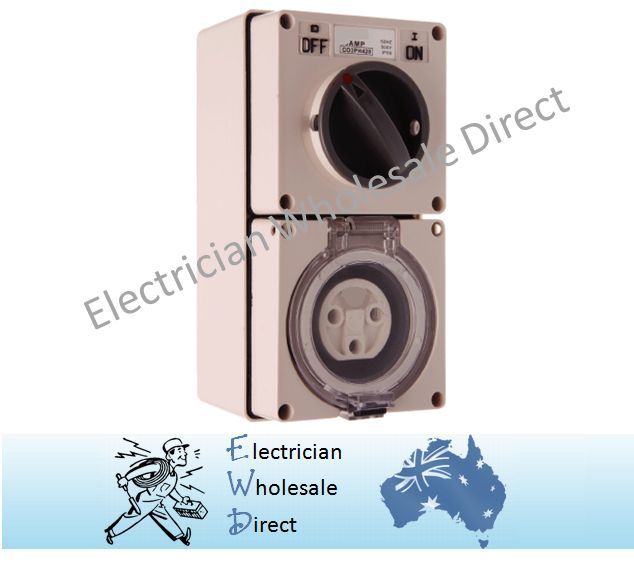 3 Round Pin 20A 240v Switched Socket Outlet Industrial IP66 – EDA Online
