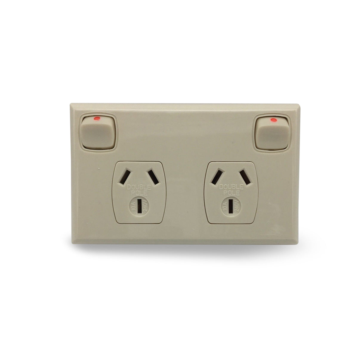 Beige "DOUBLE POLE" Power Point Electric Socket Outlet 10 Amp DGPO EXT ...