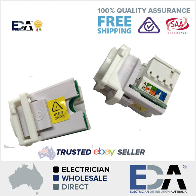 Cat 6 RJ 45 High Speed Data Socket Mechanism Suits Clipsal Network Ins ...