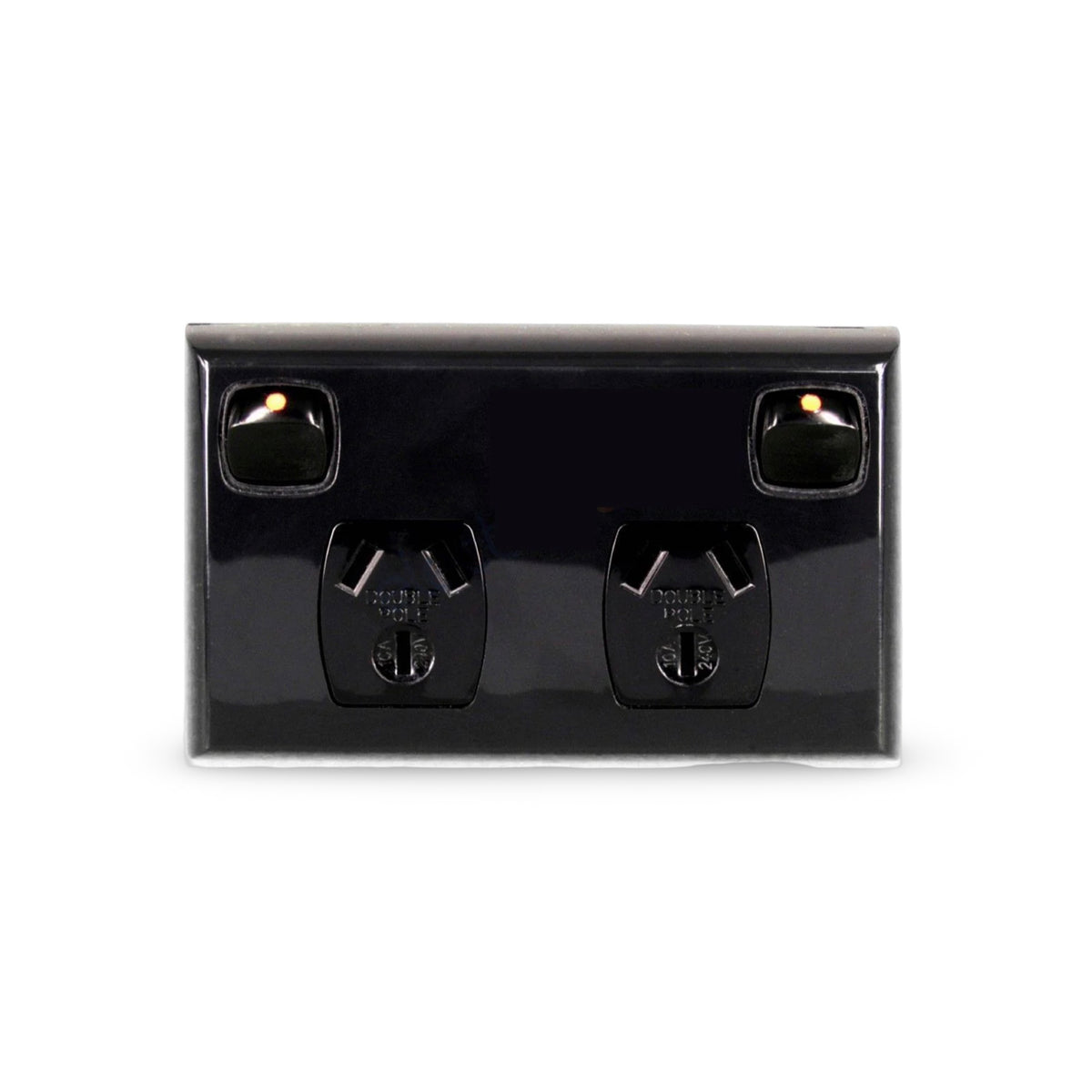 DOUBLE POLE Powerclip Double Power Point 10 Amp - Black SAA APPROVED E ...