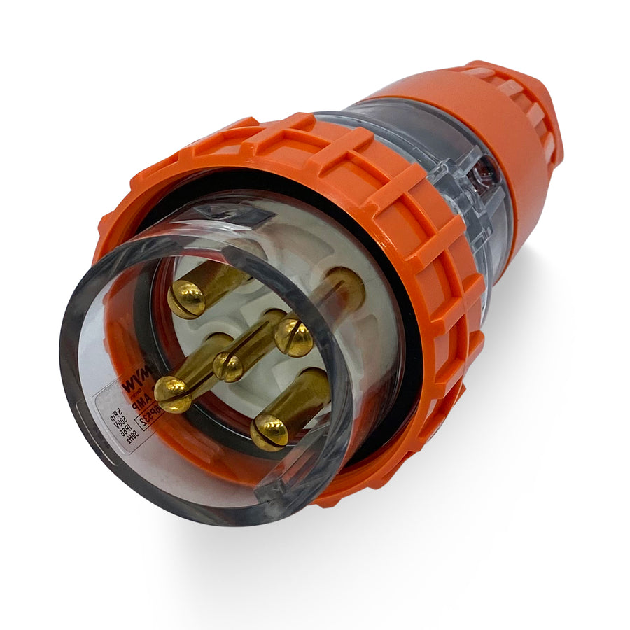 5 Pin 32 Amp IP66 Weatherproof Male Straight Plug 3 phase three phase ...