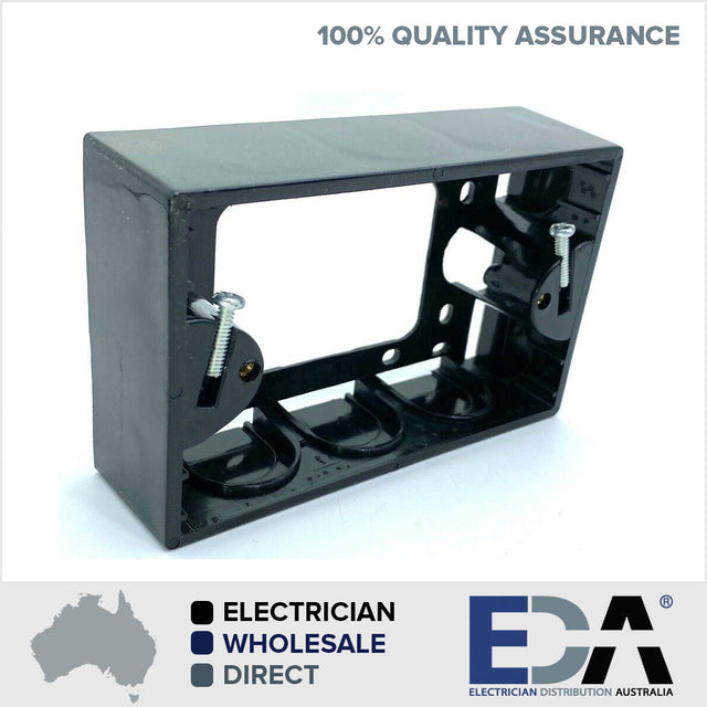 Mounting Block BLACK 34mm Deep for Switches and GPO's Strong Multiple ...