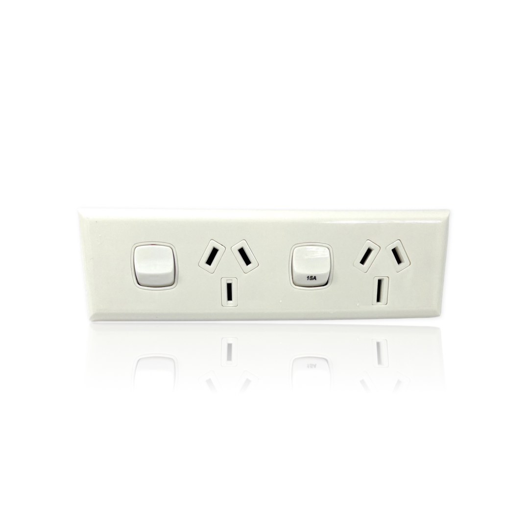 Narrow Skirting Double GPO Power Point Generators Electrical Switch 10 ...