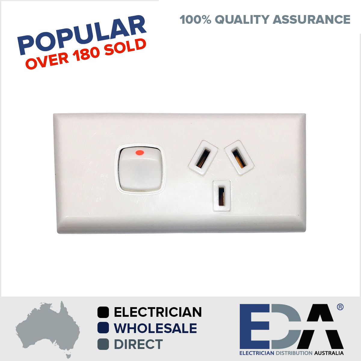 Skirting Single GPO Power Point White Narrow Switch Electrical Accesso ...