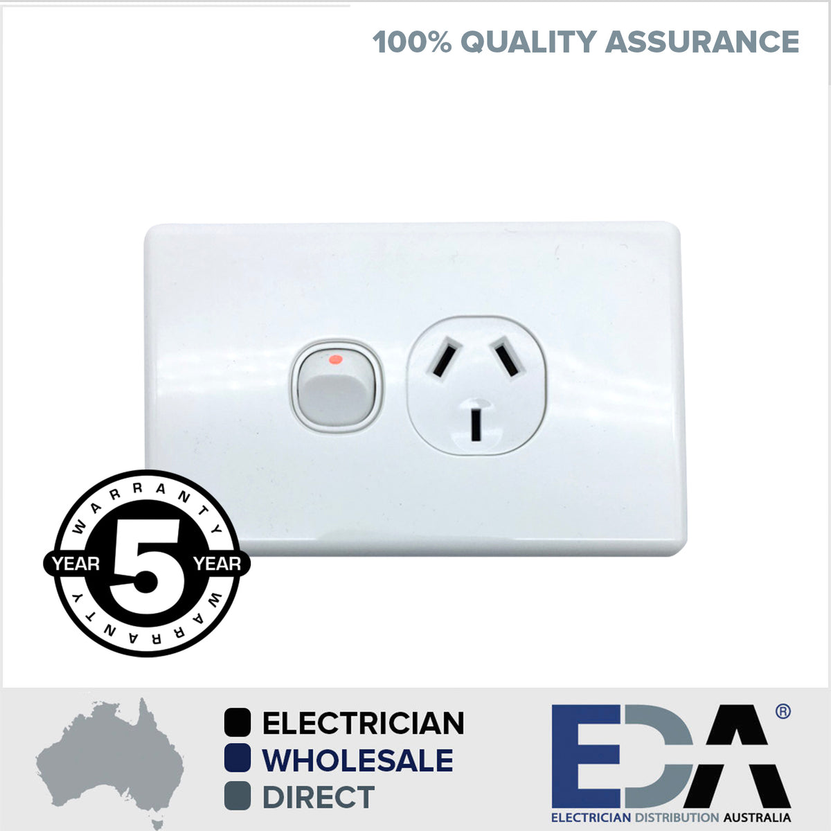 Slim Single Power Point GPO Outlet Switch Electrical – EDA Online