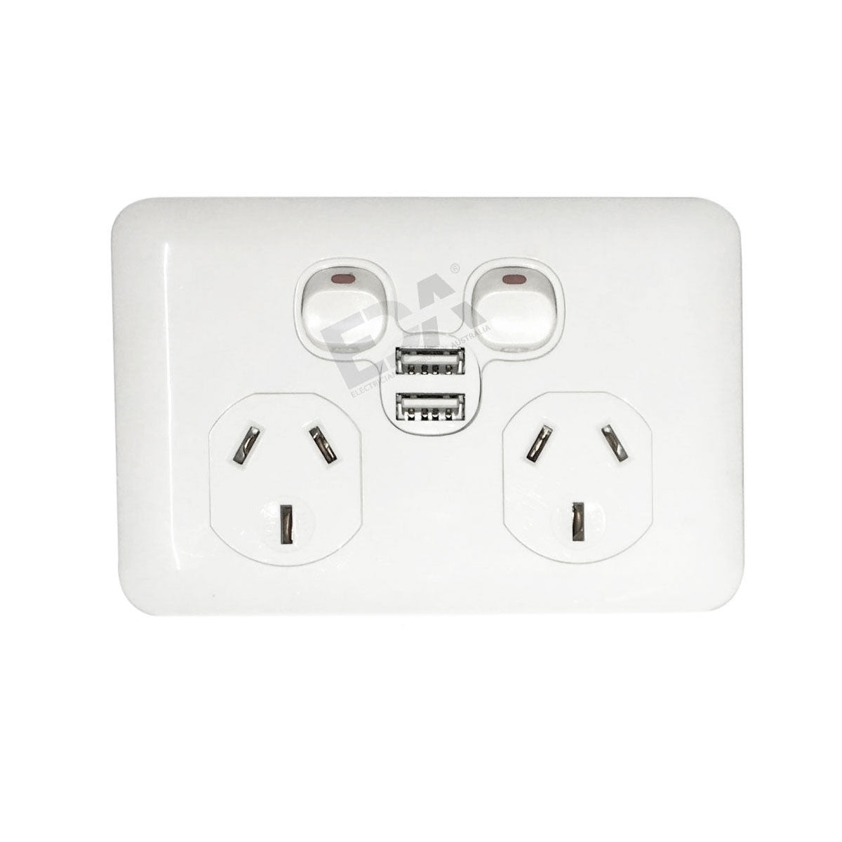 USB 2x Twin Power point DGPO Wafer Slim Thin Socket Outlet 2.1A 5v Fas ...