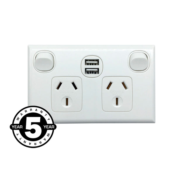 USB Fast Charge Double Power Point DOUBLE POLE For Caravan RV SUPER FA ...