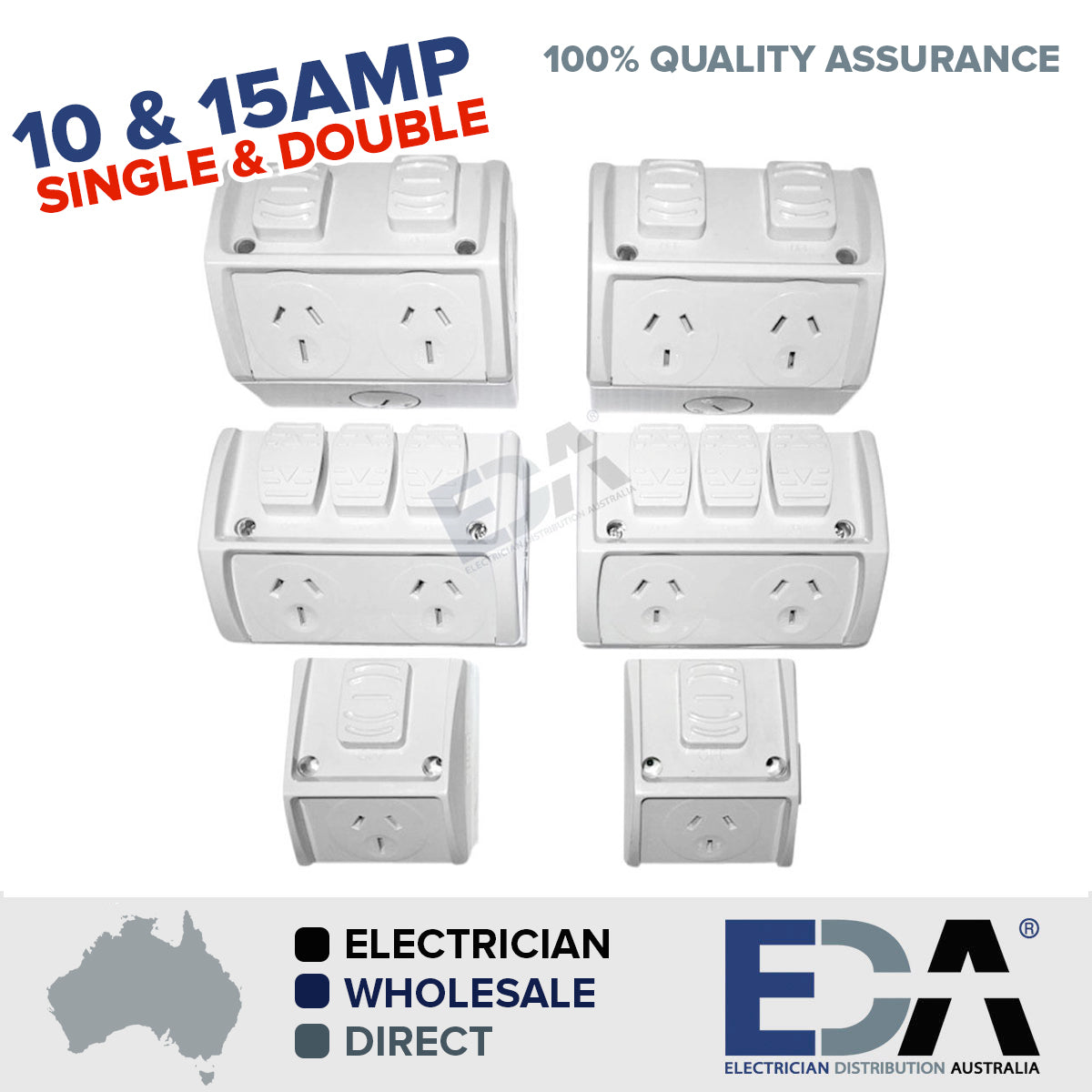 Weatherproof Power Point Socket Outlet Double Single DGPO NEW Water Pr ...