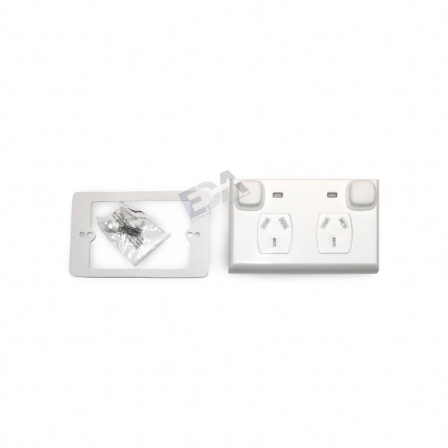 Weatherproof DOUBLE POLE Double GPO Power Point WITH NEON IP65 EXTRA S ...