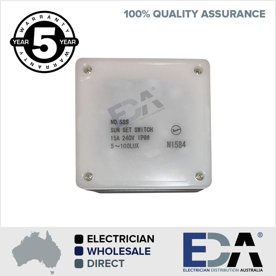 P E Cell Sunset Switch Photo Electric 15A 240V IP66 Adjustable Sensor ...
